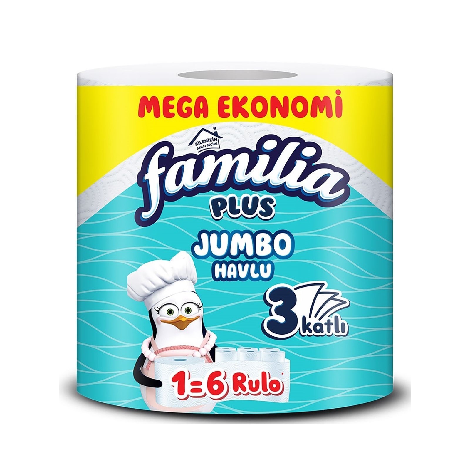 Familia Plus Jumbo Kitchen Roll (3 ply) 6 = 1 Roll - موقع شركة وسام الخليج