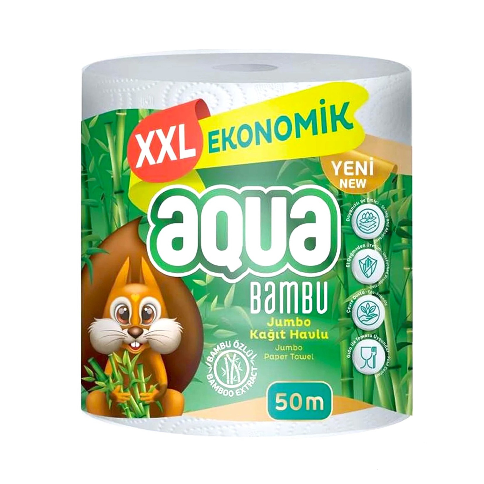 aqua Roll Kitchen Roll with Bamboo Extract, 2-ply, 50 meters - موقع ...